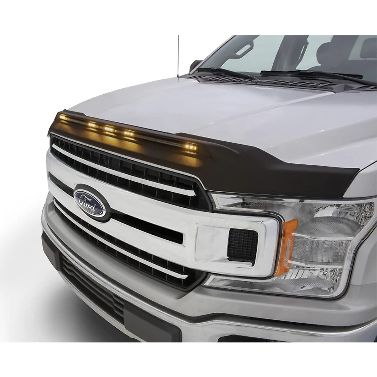 Auto Ventshade [AVS] Aeroskin Lightshield Hood Protector | Fits 2015 - 2020 Ford F-150 (Excludes Raptor) - Black | 753096