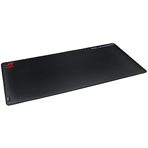ASUS ROG Scabbard Splash-Proof and Scratch-Resistant Extended Gaming Mouse Pad with Anti-Fray Stitched Edges, Non-Slip ROG Red Rubber Base and Glow-in-The-Dark Lettering