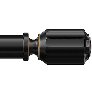 Box Space Curtain Rods for Windows 66 to 120 inch -1 inch Diameter Black Curtain Rods Adjustable Decorative Heavy Duty Long Curtain Rod for Living Room Bathroom Bedroom Outdoor Patio