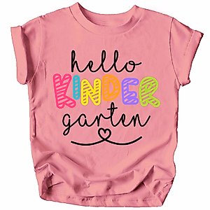 Olive Loves Apple Hello Kindergarten First Day of School Gift Back to School Mauve Shirt 5/6