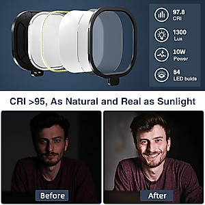 LitONES Desktop Video Conference Light for Zoom Meeting, Computer, Laptop, Work from Home with Nature Soft Light, Adjustable Brightness & Color Temp and Flexible Stand & Versatile Phone Holder