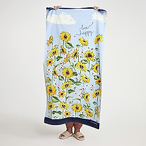 Vera Bradley Women's Beach Towel, Sunflower Sky, One Size