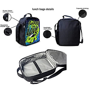 Qinunipoto Share The Love Backpack 3 Piece Set Backpack for Travel Bag and Lunchbox and Pencil Pouch