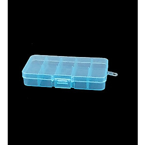 yueton 2 Pcs 10 Compartment Slot Adjustable Jewelry Bead Organizer Box Storage Container Case (Clear+Blue)