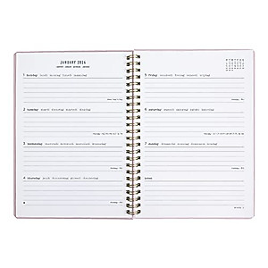 Letts Celebrate Weekly/Monthly Planner, 12 Months, January to December, 2024, Gold Twin-Wire Binding, A5 Size, 8.25" x 5.875", Multilingual, Rose (C082185-24)