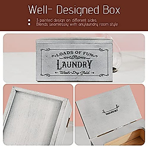 MINCORD Dryer Sheet Holder, Wooden Dryer Sheet Dispenser with Hinged Lid for Fabric Softener Sheets, Rustic Dryer Sheet Container Storage Box, Farmhouse Laundry Sheet Dispenser for Laundry Room Decor