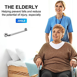 supregear Bathroom Grab Bar, 2 Pack Non-Slip Bathroom Safety Handle 12 in 304 Stainless Steel Bath Safety Grip Balance Grab Bar for Bathtub Toilet Kitchen Bedroom, Concealed Screw Wall Mounted