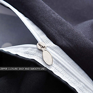 DasyFly 3 Piece Bohemian Duvet Cover Sets Queen Size Mandala Elephant Boho Chic Bedding Duvet Cover Sets for Aducts Boys Girls Black White