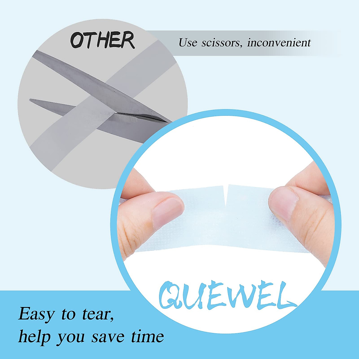QUEWEL Lash Tape for Eyelash Extensions Blue Eyelash Tape Stick Well Breathable Eyelash Extension Tape Microfoam Tape Eyelash Extensions Flexible & Comfortable for Sensitive Skins to Use (Blue)