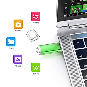 K&ZZ 5 Pack 64GB Flash Drive 64 GB USB Flash Drives USB 2.0 Thumb Drive Gig Zip Drive Stick 64G Flash Memory Stick Jump Drives for PC Laptop, Multicolored