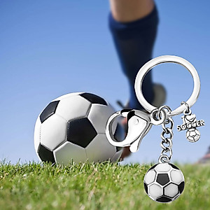 WSNANG Soccer Gift Soccer Coach Keychain TV Show Inspired Gift Soccer Keyring for Soccer Lover Gift (Soccer Keychain)