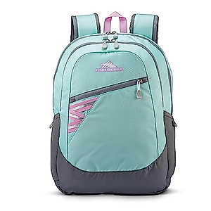 High Sierra Outburst 2.0 Carry-On Daypack Book Bag with Padded Laptop Tablet Sleeve, 360 Degree Reflectivity, Fits Most 15.6" Laptops, 28L, Sky Blue/Iced Lilac