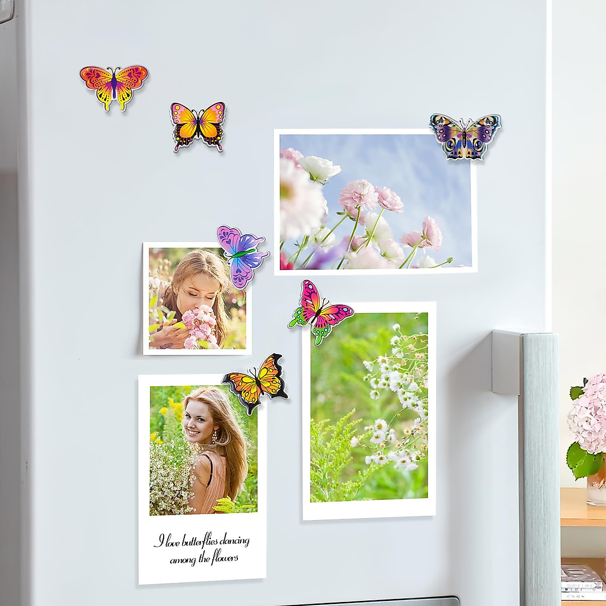 MORCART Butterfly Magnets for Fridge, Cute Animal Magnets for Refrigerator Kitchen Office Classroom Lockers Teacher Students Whiteboards 6PCS