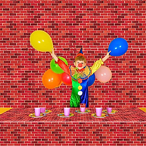 chiazllta 3 Pieces Red Brick Tablecloth Plastic Brick Wrapping Paper Stone Wall Backdrop for Christmas Party Decorations Fireplaces Curtains Door Wallpaper Photography Supplies