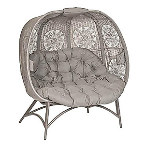 Flowerhouse Cozy 4-Legged Metal Outdoor Pumpkin Lounge Chair Dreamcatcher Sand