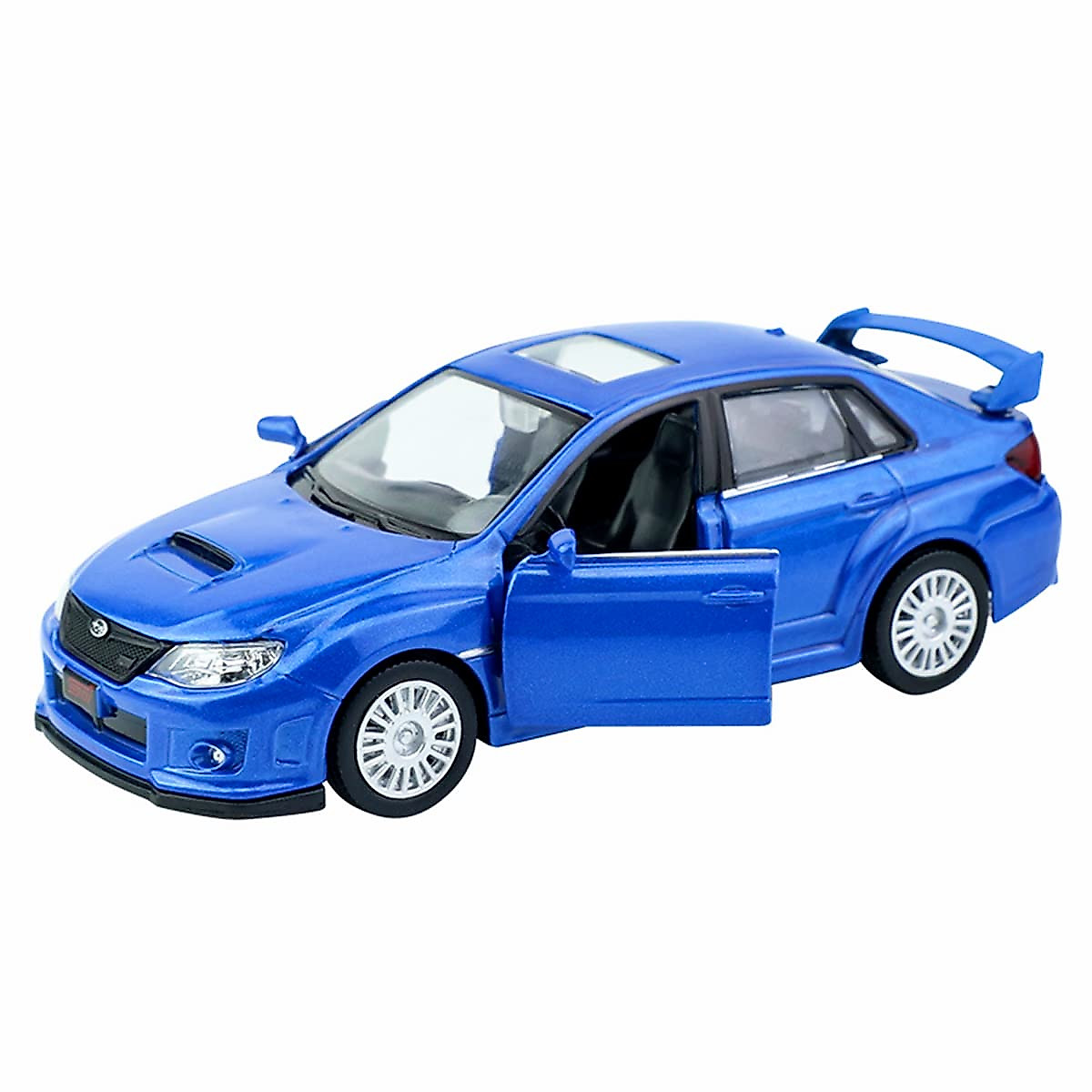 2010 Impreza WRX STI Racing Sports Sedan Diecast Car Model Toy Vehicle 1/36 Scale Metal Pull Back Friction Powered Children’s Die-cast Vehicles Doors Open Toys for Boys Gifts Kids Adults, Blue