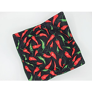 Hot Pepper Microwave Bowl Cozy Southwestern Reversible Microwaveable Potholder Cayenne Chilis Soup Buddy Southwestern Kitchen Linens Chef Teacher Gifts Spicy Food Lover Gift Under 10