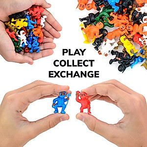 Mini Ninja Gaming Action Figures - Ninja Party Supplies - Ninja Kids Party Favor and Birthday Gift - Ninja Accessories - Easter Egg Fillers - Ninja Birthday Cake Topper - 25pcs