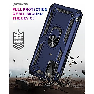 SKTGSLAMY for Samsung Galaxy A03S Case,Galaxy A03S Phone Case with Screen Protector,[Military Grade] 16ft. Drop Tested Cover with Magnetic Kickstand Car Mount Protective Case for Galaxy A03S, Blue