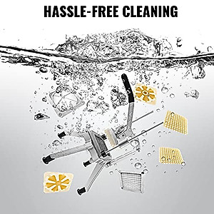 VEVOR Commercial Chopper w/ 4 Replacement Blades Commercial Vegetable Chopper Stainless Steel French Fry Cutter Potato Dicer & Slicer Commercial Vegetable Fruit Chopper for Restaurants & Home Kitchen