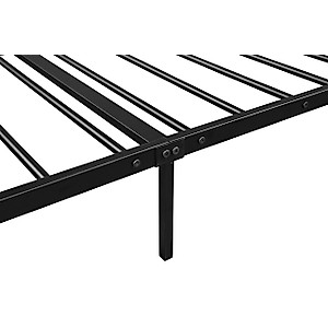 Tensun Detachable Queen Anti-Noise Platform Metal Canopy Bed with Headboard,Black