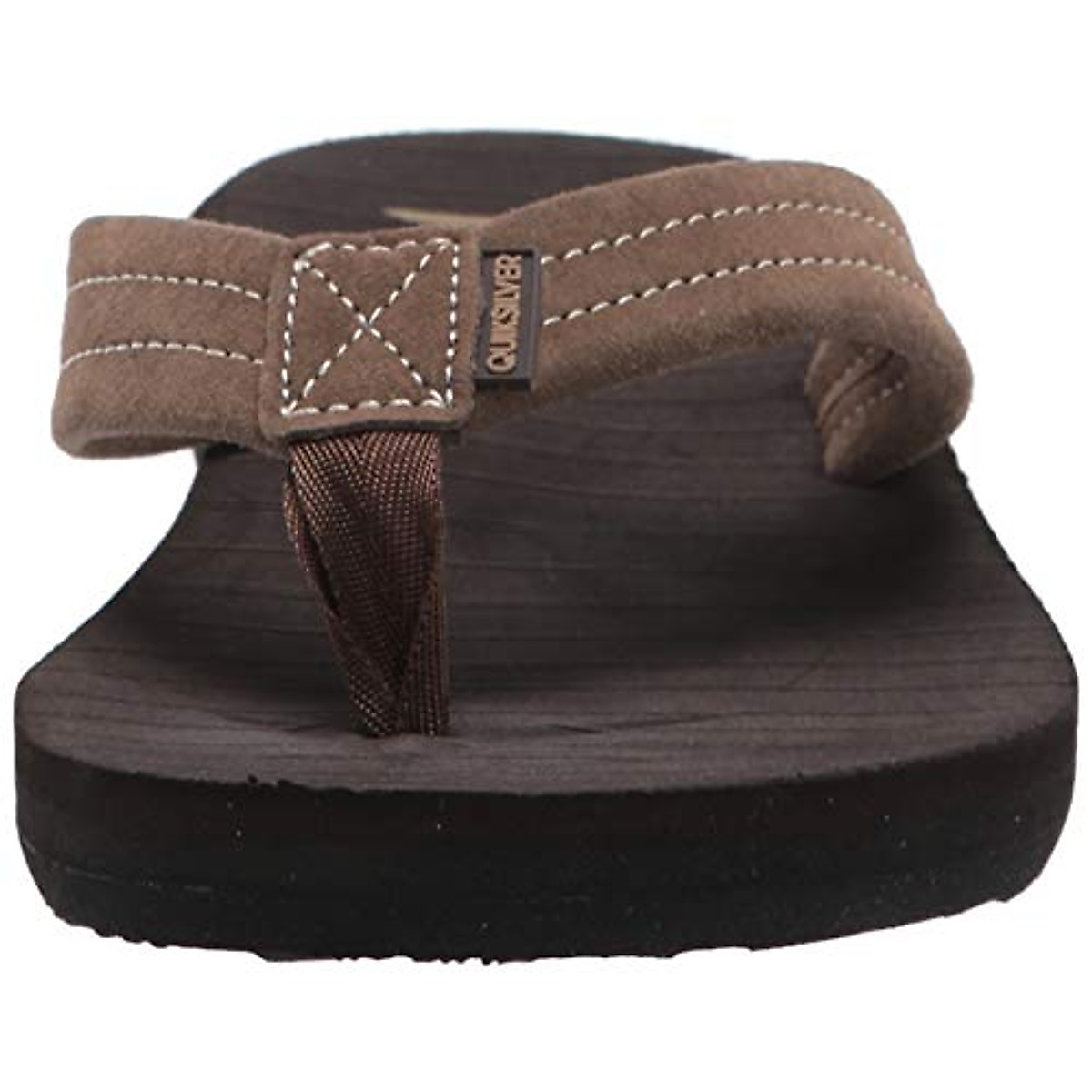 Quiksilver Men's Carver Suede 3 Point Flip Flop Athletic Sandal, Demitasse Solid, 8 M US