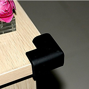 LURICO 4 Pieces Set Corner Protector | Baby Proofing Table Corner Bumper Guard | Child Safety Furniture Fireplace Corner Edge Guards | Soft Foam | Safe Corner Cushion | Pre-Taped | (Coffee Brown)