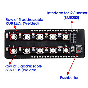 DIYmall ESP32 DEVKIT V1 ESP32-WROOM-32 Development Board + Assembled RGB LED Status Indicator Addressable PCB Shield for Arduino IOT BME280 DIY Project