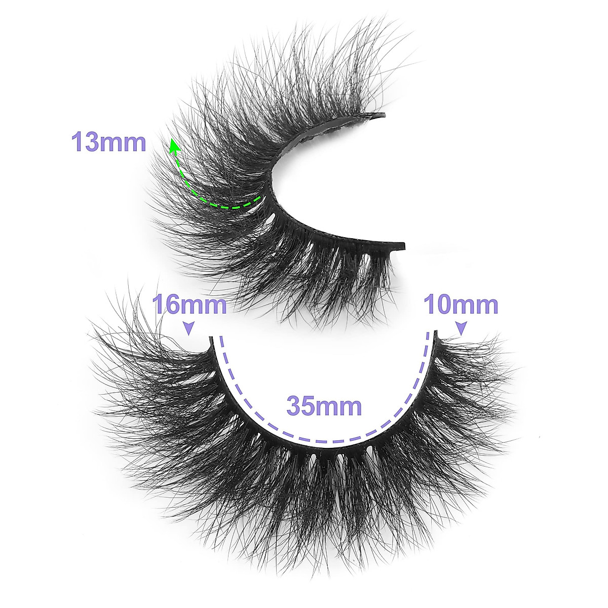 wiwoseo Fluffy Mink Lashes Extension Strip Eyelashes Fairy Thick Volume Eyelashes Cat Eyes Lashes 16MM Natural Wispy Fluffy Faux Mink Lashes 10 Pairs False Eyelashes