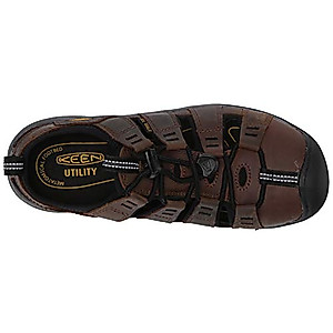 KEEN Utility Men's Atlanta 2 Cooler Plus Low Steel Toe Slip On Non Slip Work Shoes, Cascade Brown/Black, 9 Medium US