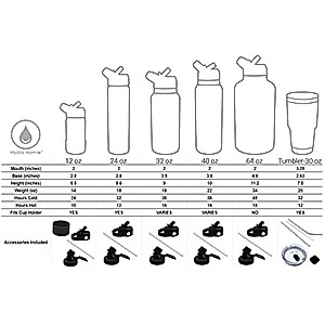 HYDRO HOMIE Tumbler with Magnetic Lid - Premium Stainless Steel Triple Wall Vacuum Insulated with Triple Shield Technology 30 oz Dr Red