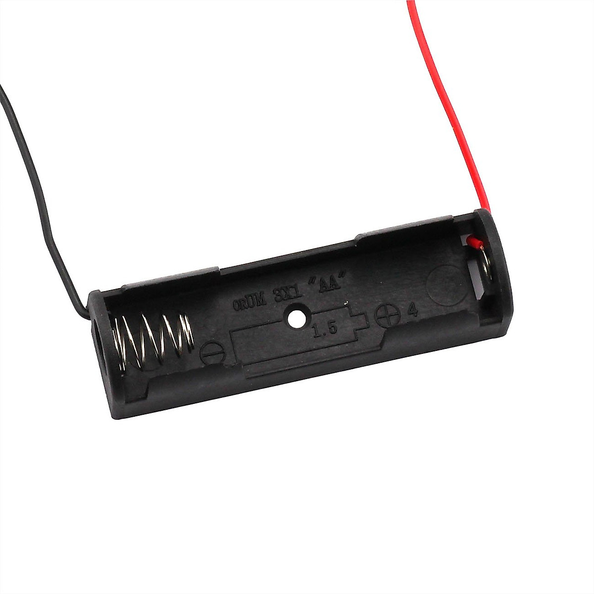 ZRM&E 10-Pack AA 1.5V Battery Case Holder,1 Slots Battery Spring Clip Storage Box - with Black Red Wire Leads