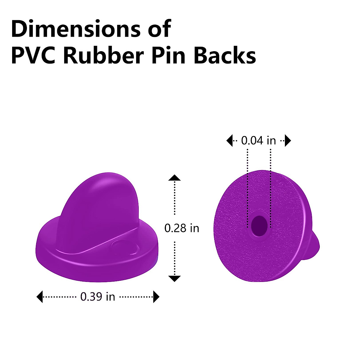 DUFEIMOY 150Pcs Rubber Pin Backs Locking, Locking Pin Backs with Storage Case, Pin Backs Pin Keepers for Brooch Tie Hat Badge Insignia, Purple Silicone Pin Locks
