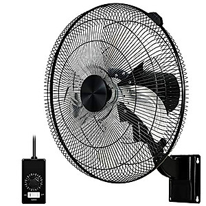 Simple Deluxe 18 Inch Household Commercial Wall Mount Fan 1 Pack,Black