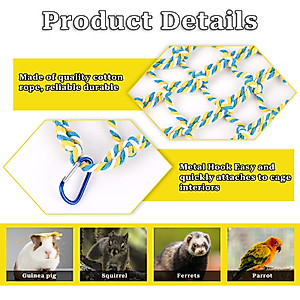 2 Pack Bird Rope Net Climbing Ladder Bird Rope Net Bridge Hamster Ladder Rat Rope Net Pet Rat Toys Rat Cage Accessories