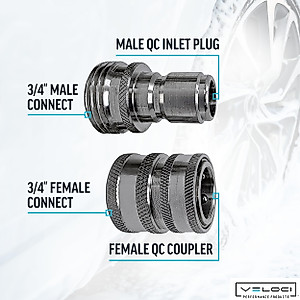 MTM Hydro Garden Hose Adapter 6 Piece 3/4” Quick Connect Fittings Kit, Stainless Steel High Pressure Couplings and Connectors for Pressure Washers and Car Detailing, 3x3