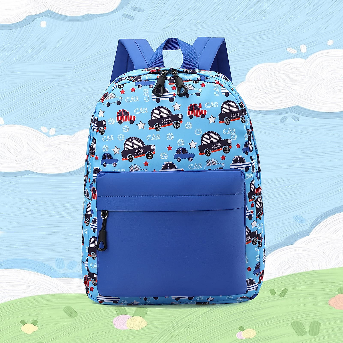 Little Kids Toddler Backpacks for Boys and Girls Preschool Backpack With Chest Strap (Dinosaur black blue)