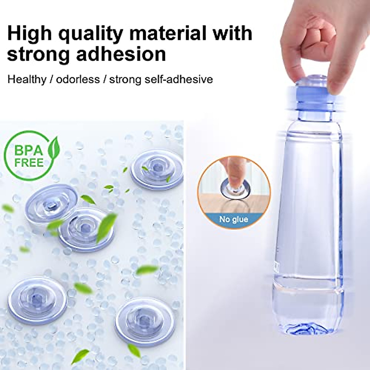 Cabinet Bumper Pads 8 Packs, Clear Adhesive Bumper Pads, Door Stopper Wall Protector, xuenair Rubber Bumper Feet, Adhesive Door Knob Bumper for Wall Fridge Door Stopper