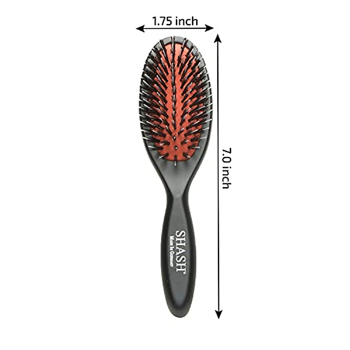 Since 1869 Hand Made In Germany - Nylon Boar Bristle Brush Suitable For Normal to Thick Hair - Gently Detangles, No Pulling or Split Ends - Softens and Improves Hair Texture, Stimulates Scalp (Small)