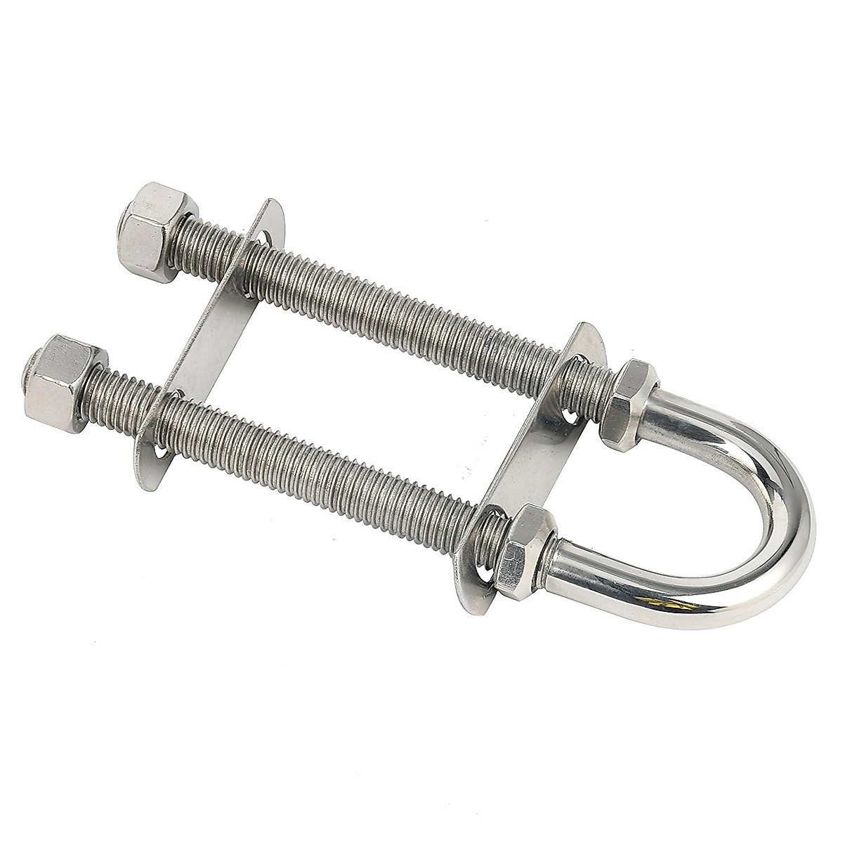 Amarine-made Stainless Steel Marine Boat Stern Bow Eye Tie Down U Bolt (1/2-Inch and 3/8-Inch Optional) (Silver, 3/8" Dia - 2-1/2" Thread Lenght)