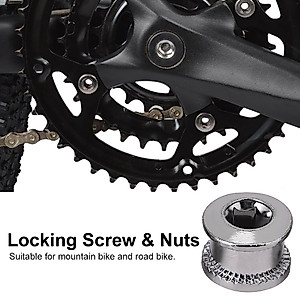Steel Double Chainring Bolts, Crankset Screw Bolts, Mountain Bikes Road Chain Wheel Crankset Screws Double Chainring Bolts &amp; Nuts