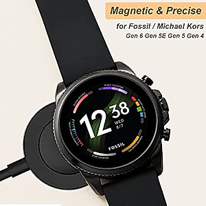 Charger for Fossil Gen 4, Gen 5, Gen 5E, Gen 6 & Charging Cable for Michael Kors Gen 4 5 5E 6 Smart Watch (3.3ft/1m, Black)