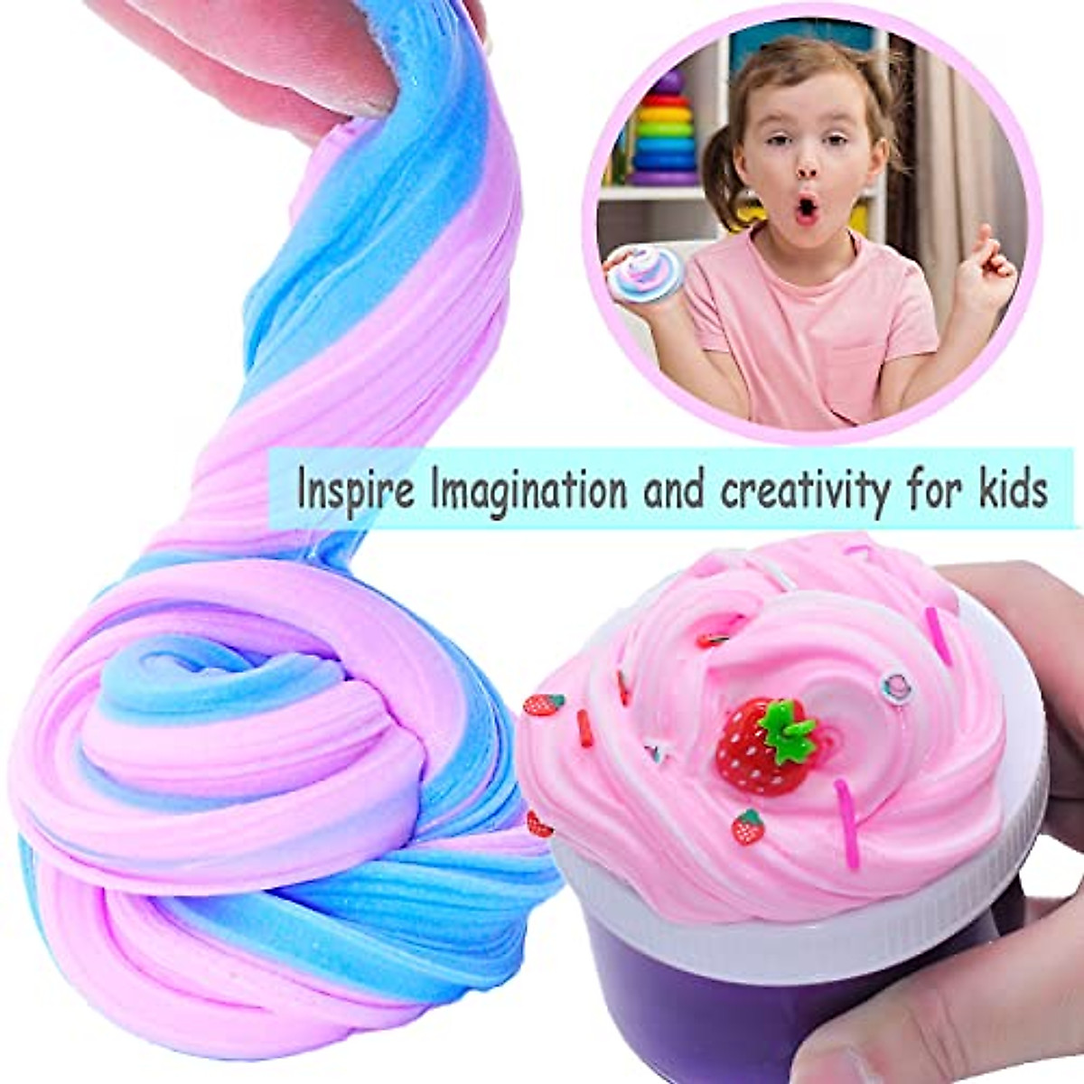 Butter Slime Kit Two-Toned 11 Packed Fidget Toy, Educational Slime Toys, Birthday Gifts Prize Party Favors for Girl Boys Kids 6 7 8 9 10 11 12