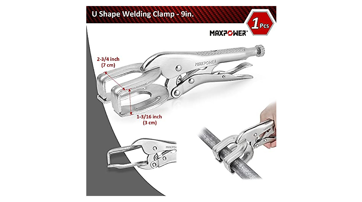 MAXPOWER Locking Pliers Set - Heavy Duty Tools with C-Clamps and Bag