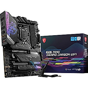 MSI MPG Z590 Gaming Carbon WiFi Gaming Motherboard (ATX, 11th/10th Gen Intel Core, LGA 1200 Socket, DDR4, PCIe 4, CFX, M.2 Slots, USB 3.2 Gen 2, Wi-Fi 6E, DP/HDMI, Mystic Light RGB)