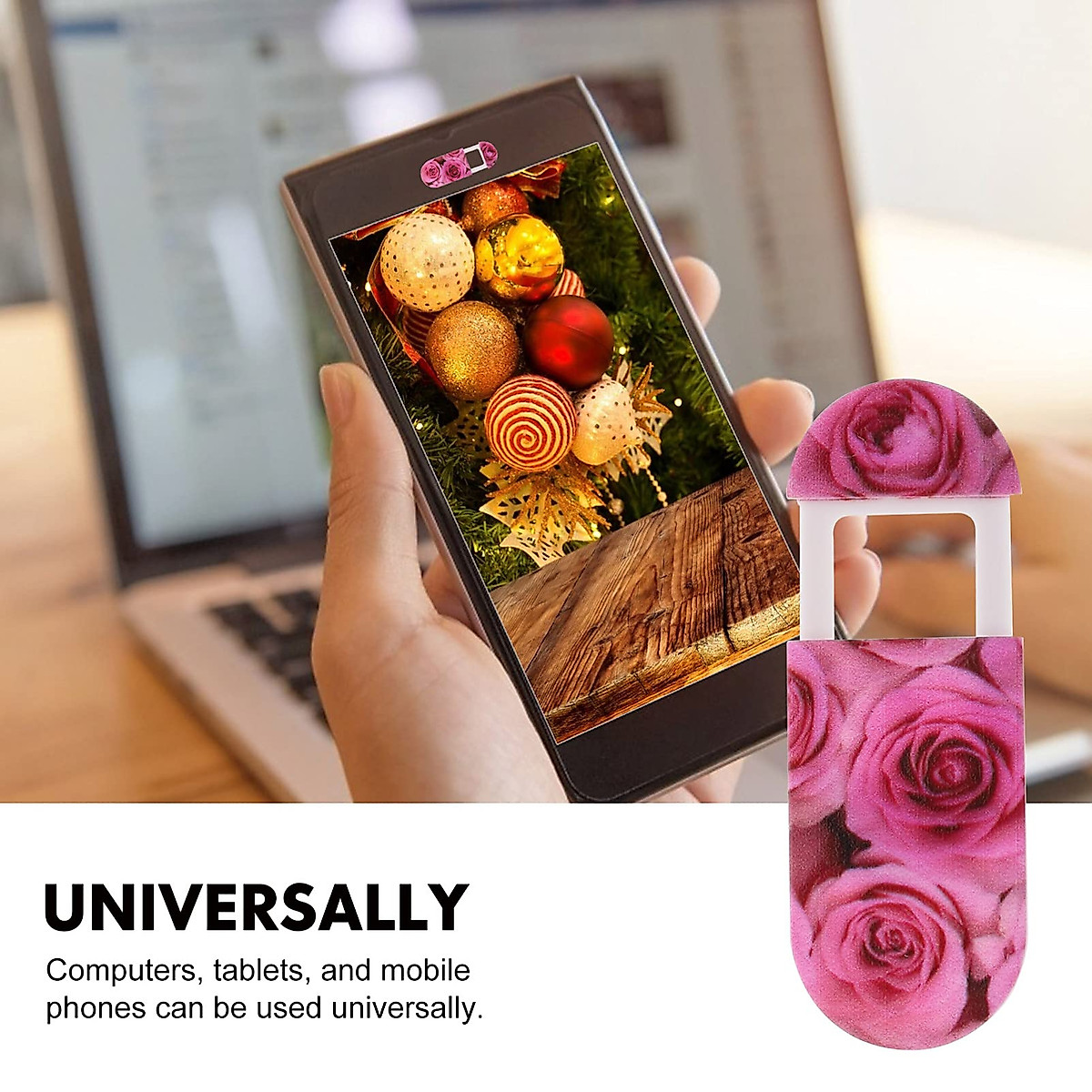 Hemobllo 3pcs Privacy Cover Phone Webcam Cover Tablet Webcam Cover Anti-Peeping Covers Rose Pattern Protect Cover Creative Webcam Cover Anti-Peeking Protector Privacy Protector