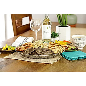 Chip and Dip Serving Bowl, Elegant Serving Dish - Great for Chips, Dips, Appetizer, Fruit Bowl, Salad and Snack – Stainless Steel Chips and Dip Plate