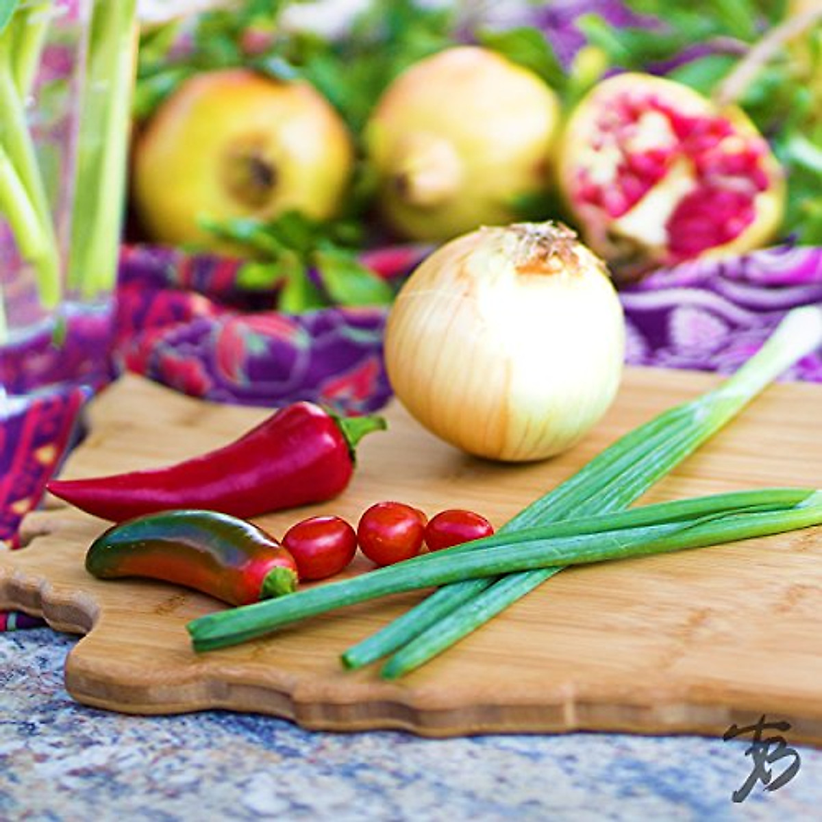 Totally Bamboo Washington State Shaped Bamboo Serving and Cutting Board