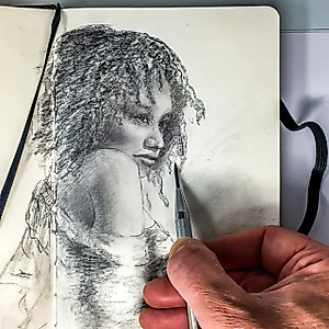 Premium Metal Drawing Mechanical Pencils for Sketching in Leather Pencil Case, 2mm Lead Refills, Kneaded Eraser for Artists, Designers and Drafting