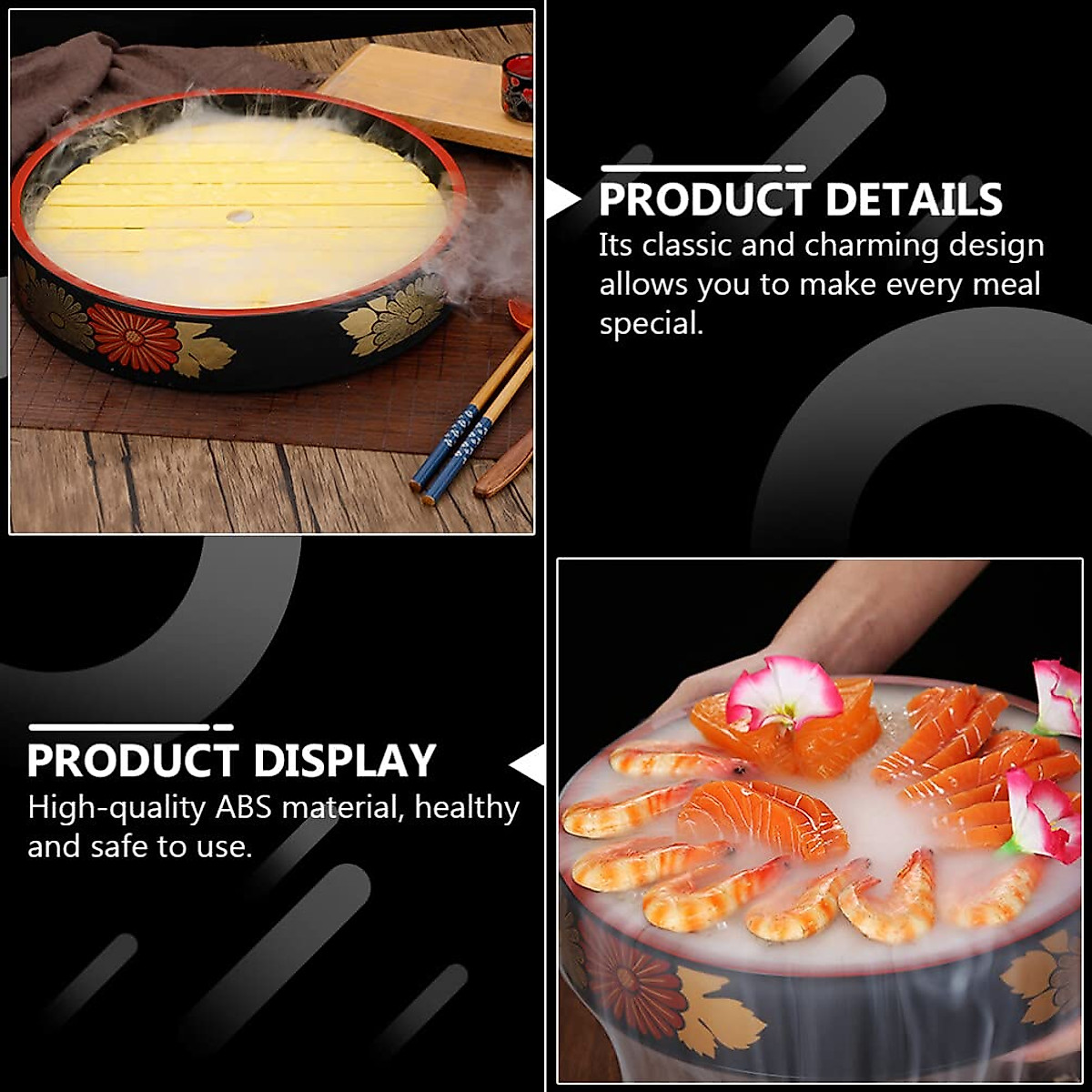 DOITOOL Sashimi Sushi Plate Japanese Sushi Serving Plate Sashimi Platter Sushi Tray Sashimi Dishes Kitchen Serving Plates for Restaurant